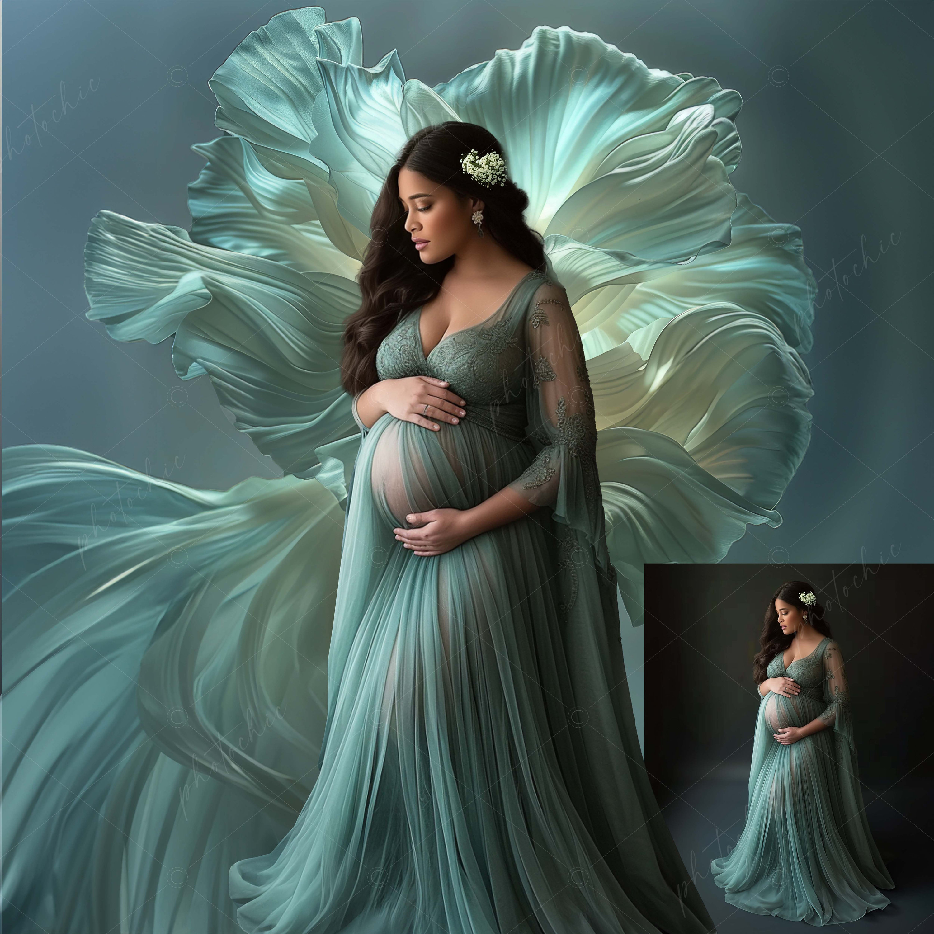 16 Abstract Flower Maternity Digital Backdrop Bundle, Flower Fabric ...