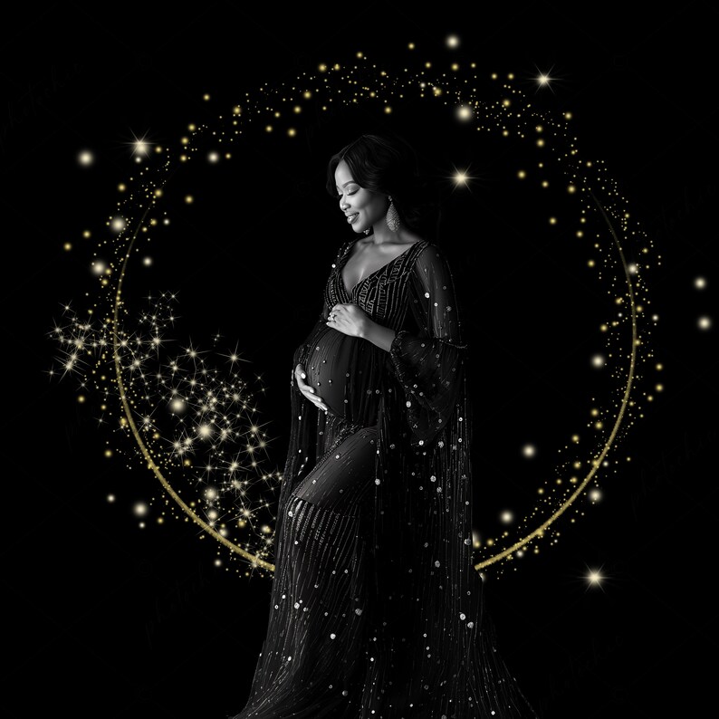 20 Gold Halo Overlays, Maternity Rings, Circle Overlays, Gender Reveal ...