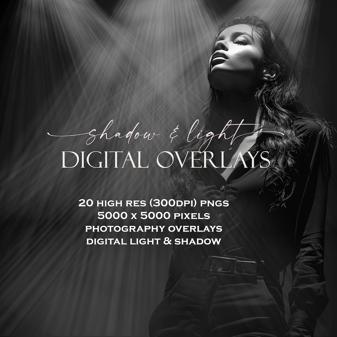 Shadow and Light Digital Overlay Bundle (20), Photoshop Overlays, Light ...