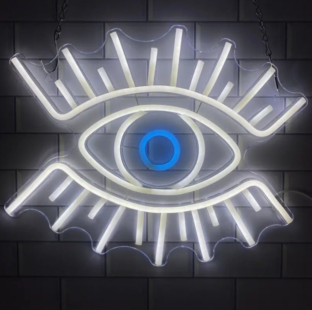 Evil Eye Neon Sign, Neon Sign Bedroom, Good Luck Sign, Home Decorations ...