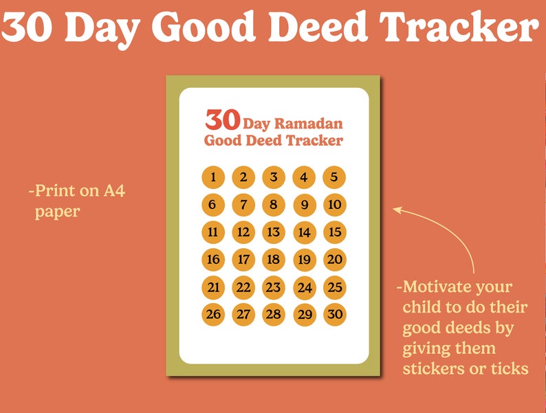 Printable Ramadan Good Deeds Cards & Advent Tracker for Kids - Islamic ...