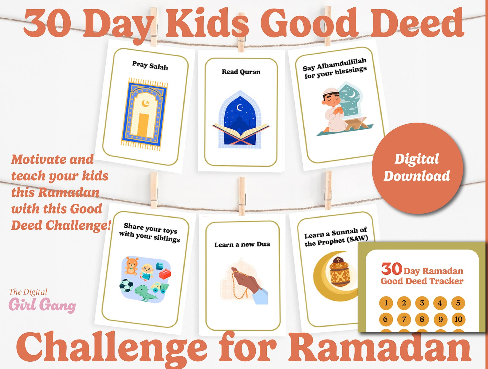 Printable Ramadan Good Deeds Cards & Advent Tracker for Kids - Islamic ...