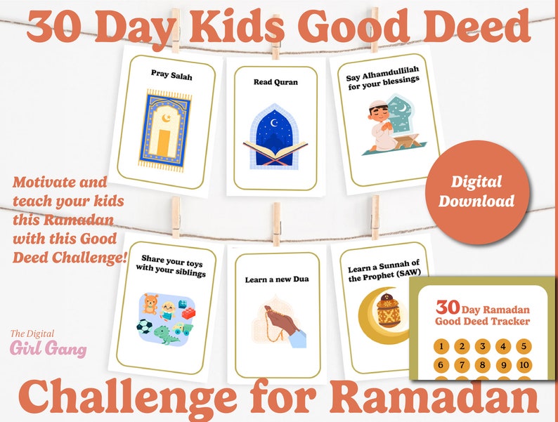 Printable Ramadan Good Deeds Cards & Advent Tracker for Kids - Islamic ...