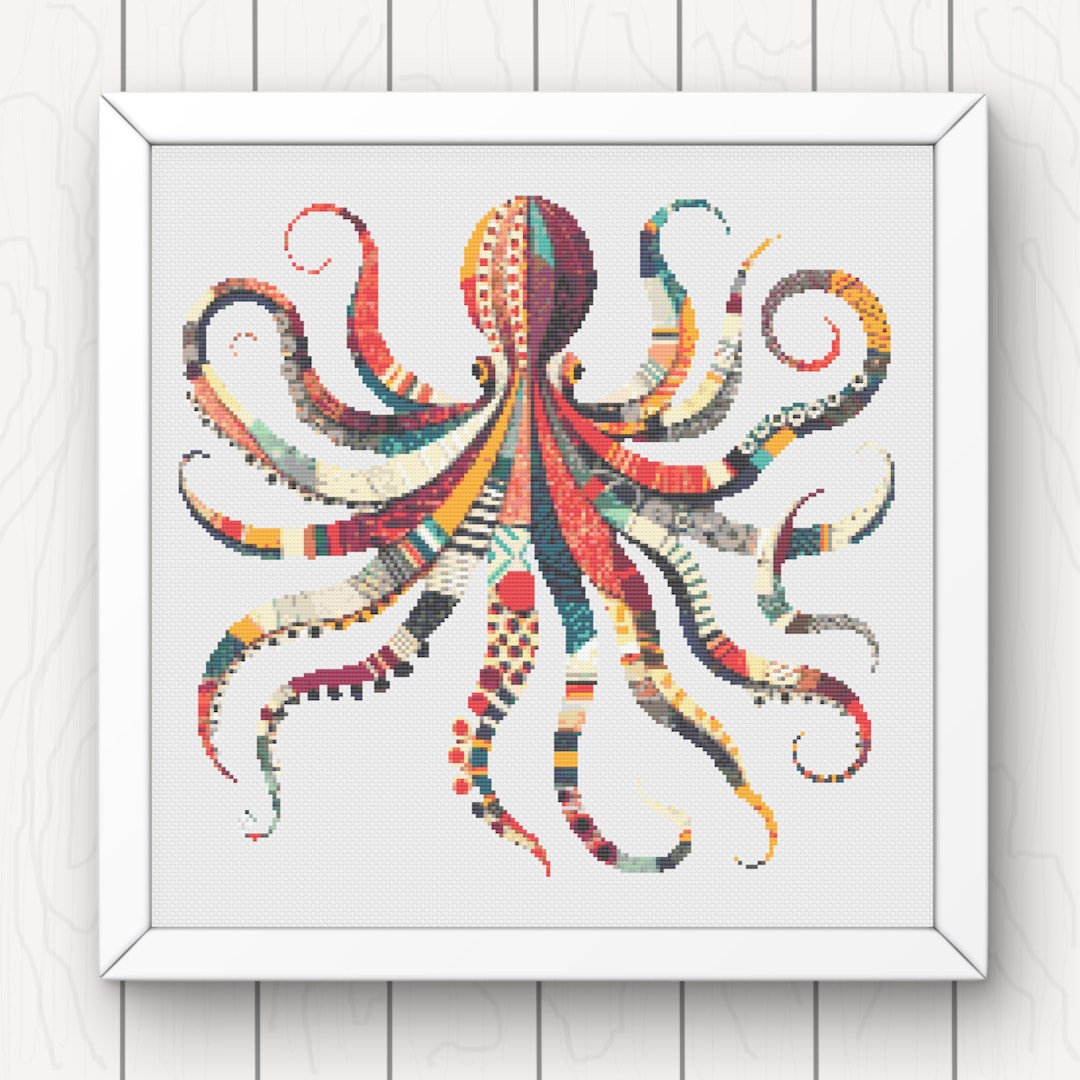 Colorful Octopus Cross Stitch Pattern: Sea Creature Design (PDF ...