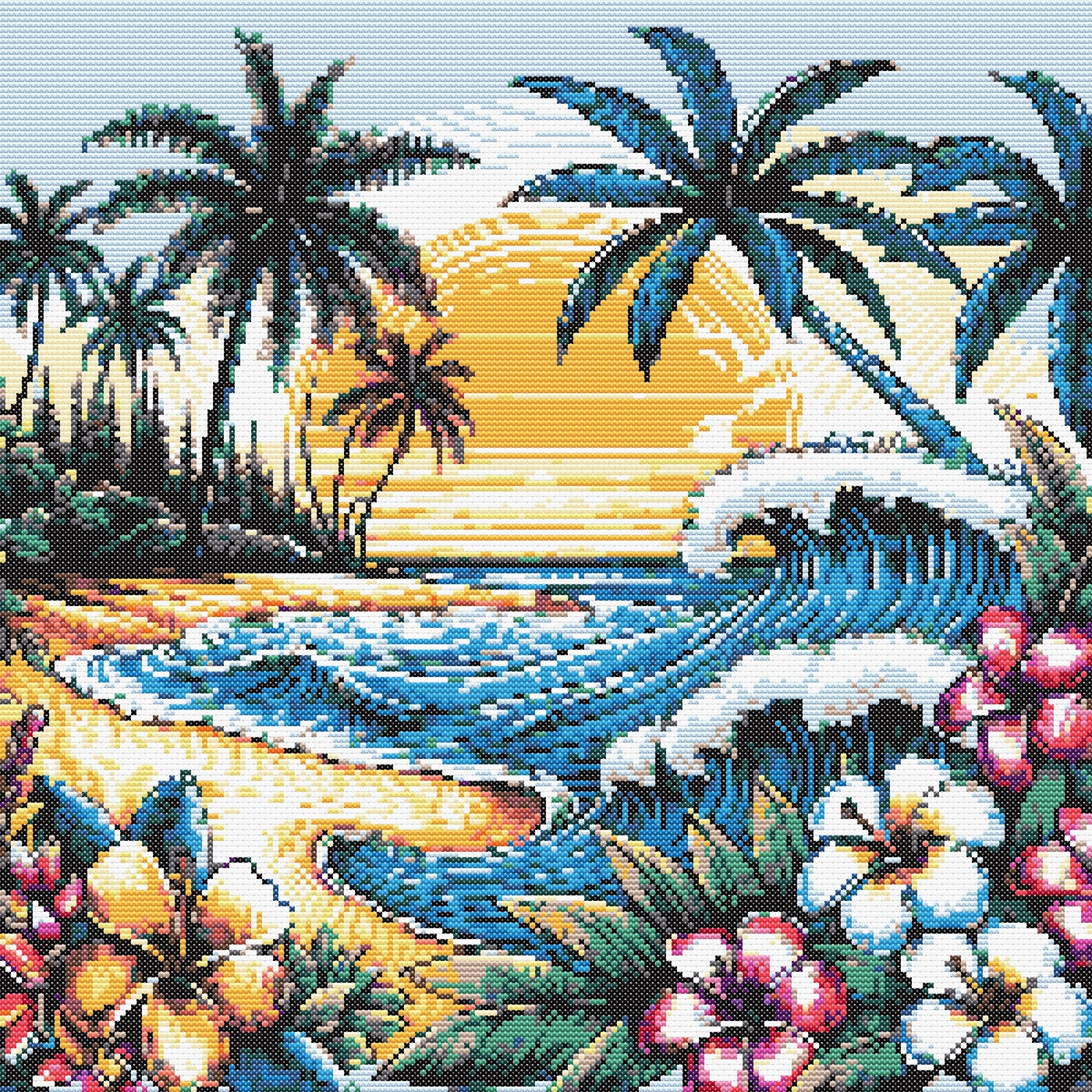 Hawaii Cross Stitch Pattern Pdf Instant Download Palm Trees Counted ...