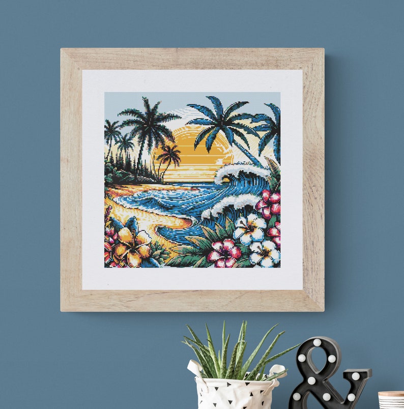 Hawaii Cross Stitch Pattern Pdf Instant Download Palm Trees Counted ...