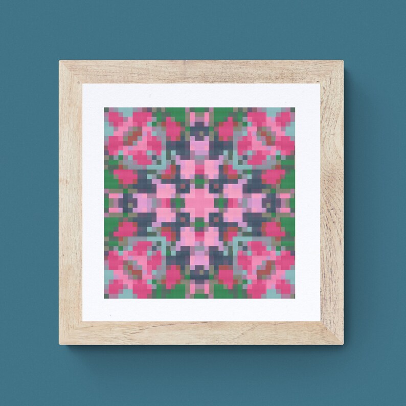 Cross Stitch Pattern Pixel Mandala Mosaic Pdf Instant Download Abstract ...