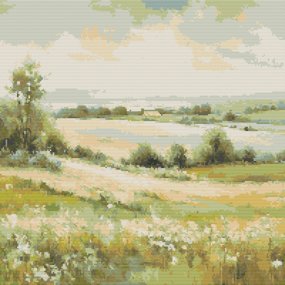 Landscape Cross Stitch Pattern Pdf Instant Download Countryside Counted ...