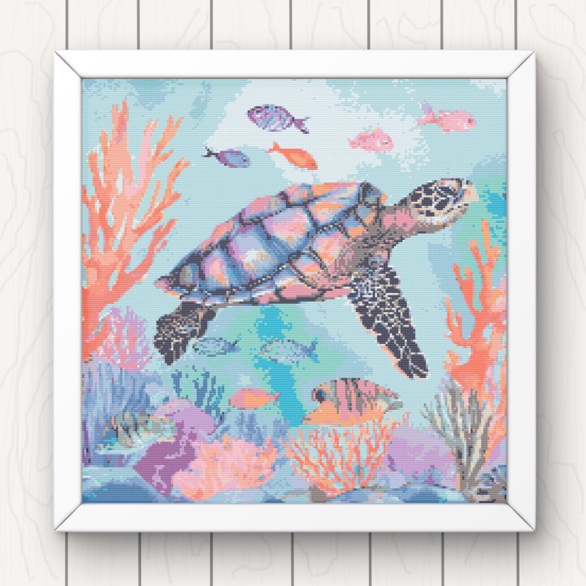 Sea Turtle Cross Stitch Pattern Modern Pdf Instant Download Ocean ...