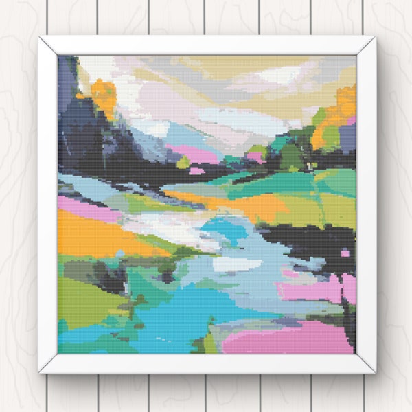 Cross Stitch Landscape - Etsy