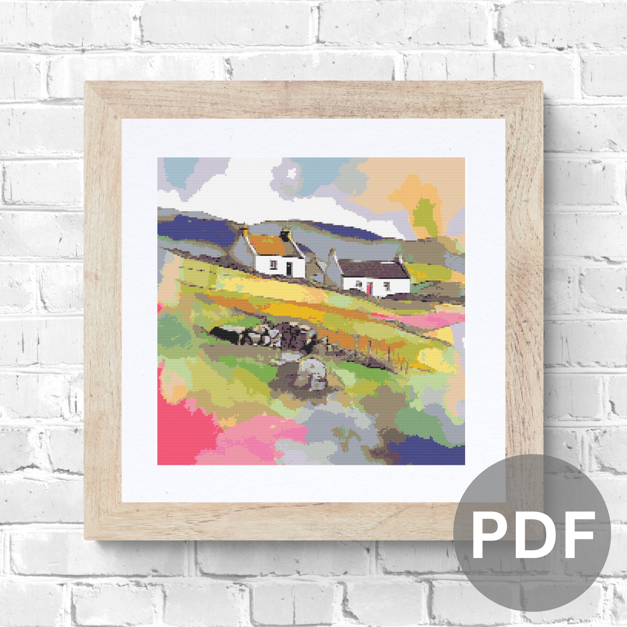 Scottish Croft Cross Stitch Pattern Pdf Instant Download Watercolour ...