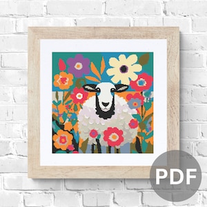 Cross Stitch Pattern Abstract Portrait Pdf Instant Download Art Deco ...