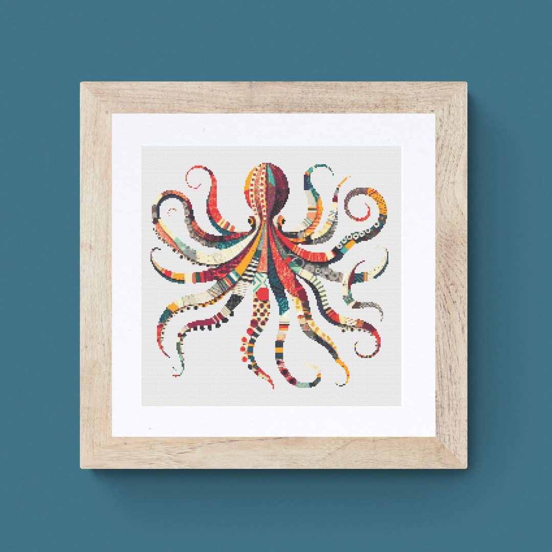 Octopus Cross Stitch Pattern Pdf Instant Download Sea Creature Counted ...