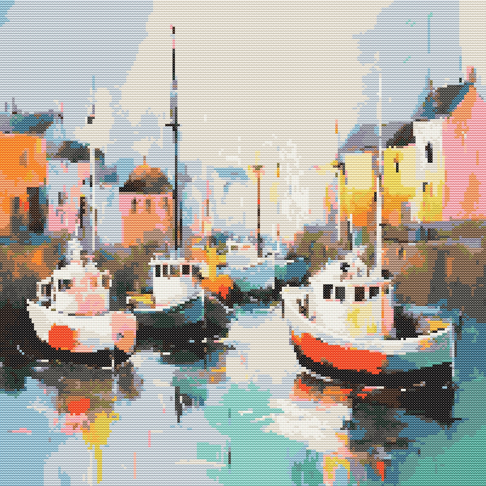 Harbour Cross Stitch Pattern Pdf Instant Download Boats Counted Cross ...