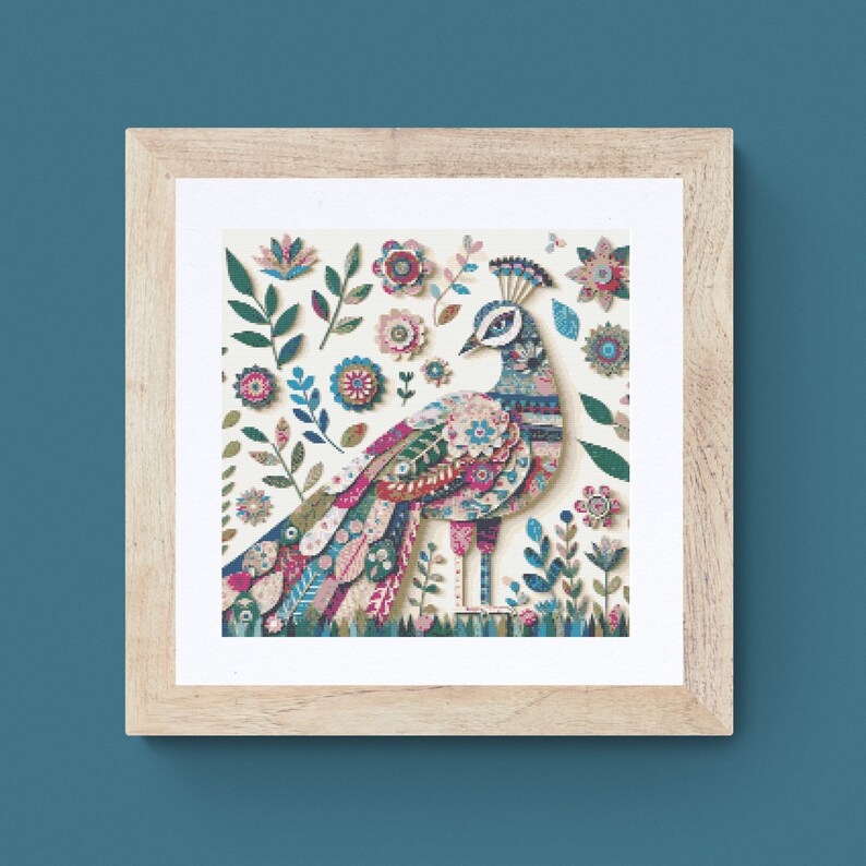 Peacock Cross Stitch Pattern Pdf Instant Download Bird Counted Cross ...