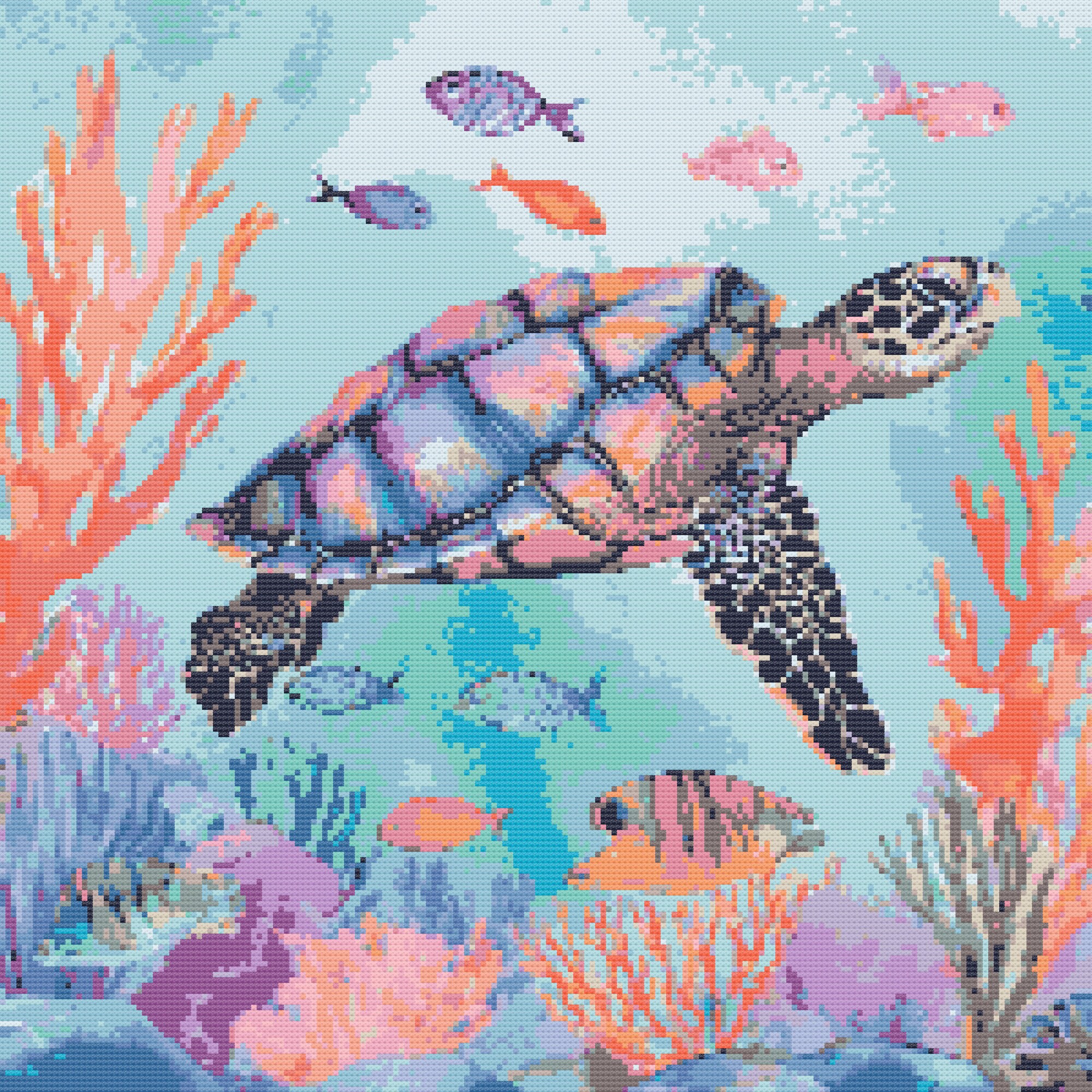 Sea Turtle Cross Stitch Pattern Modern Pdf Instant Download Ocean ...