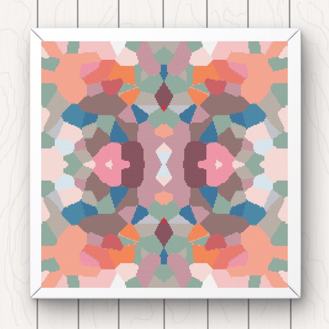 Geometric Cross Stitch Pattern: Abstract Tile Design (PDF Download ...