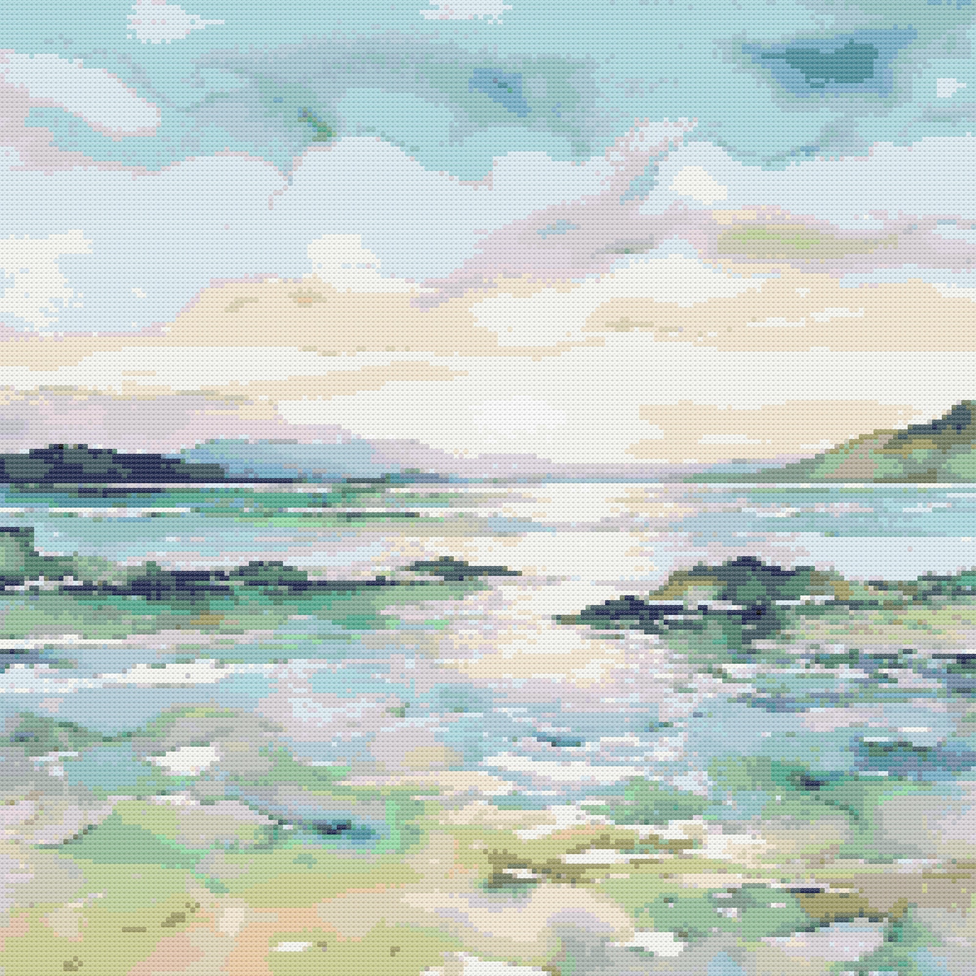 Ocean Cross Stitch Pattern Waves and Beach Pdf Instant Download ...