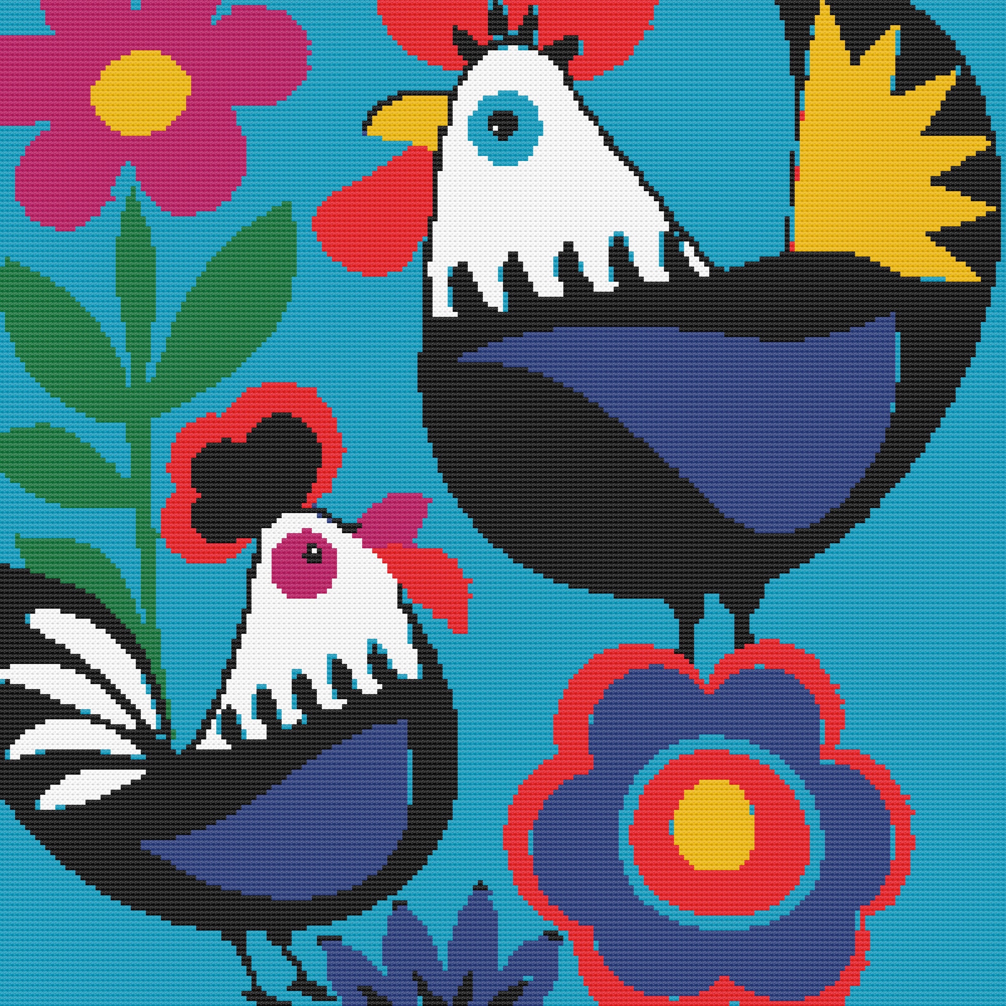 Chicken Cross Stitch Pattern Rooster Pdf Instant Download Bird Counted ...