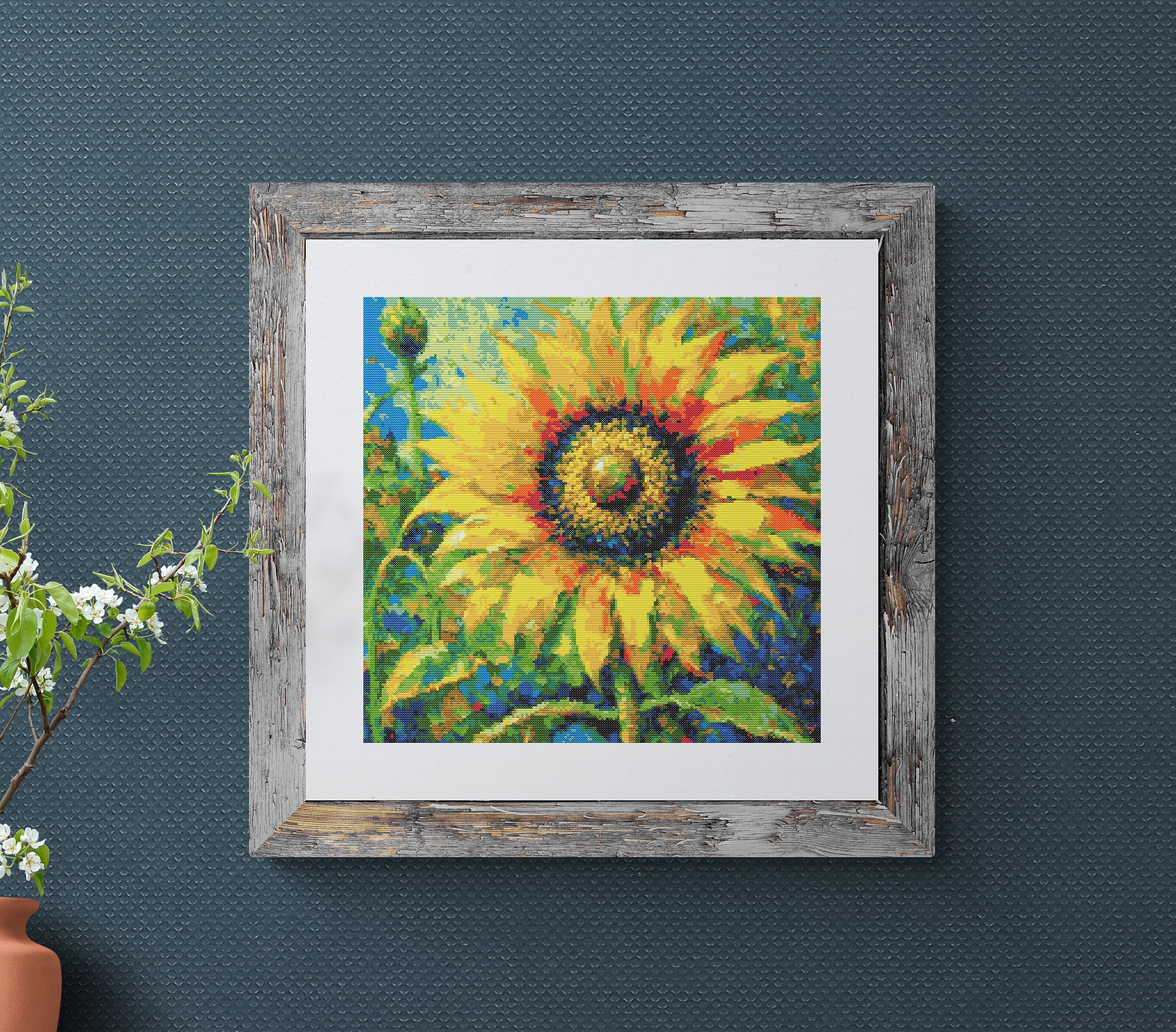 Sunflower Cross Stitch Pattern Pdf Instant Download Floral Counted ...
