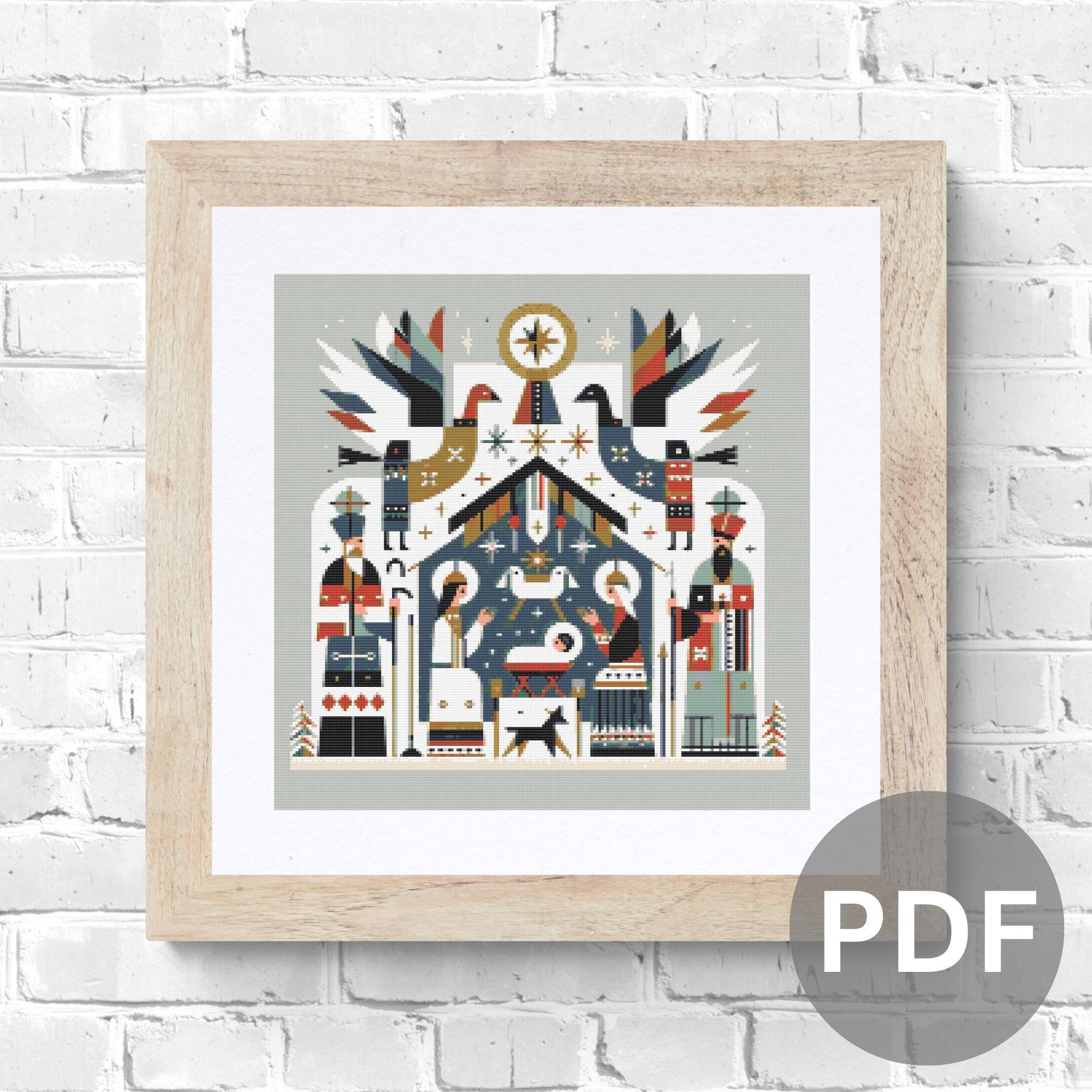 Nativity Cross Stitch Pattern: Christmas Religious Embroidery (PDF ...