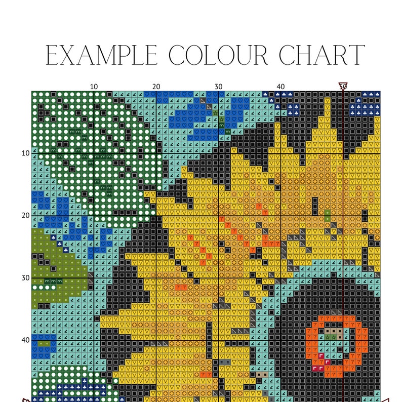 Fox and Flowers Cross Stitch Pattern Pdf Instant Download Counted Cross Stitch Pattern 200 X200 ...