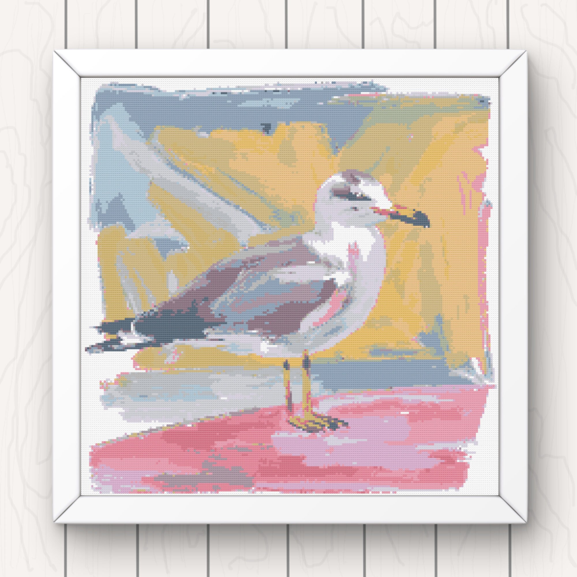 Seagull Cross Stitch Pattern Modern Pdf Instant Download Coastal Bird ...