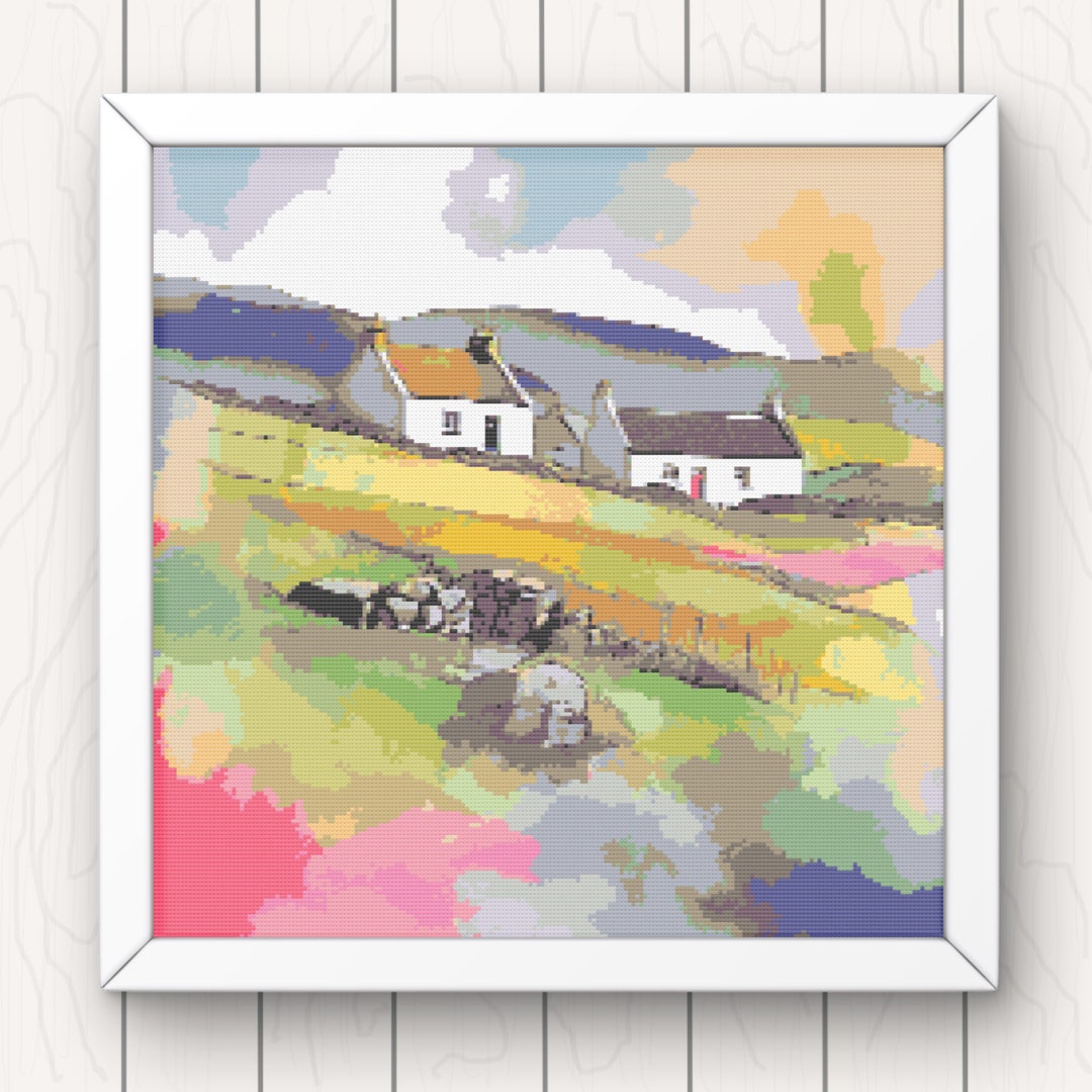 Scottish Croft Cross Stitch Pattern Pdf Instant Download Watercolour ...