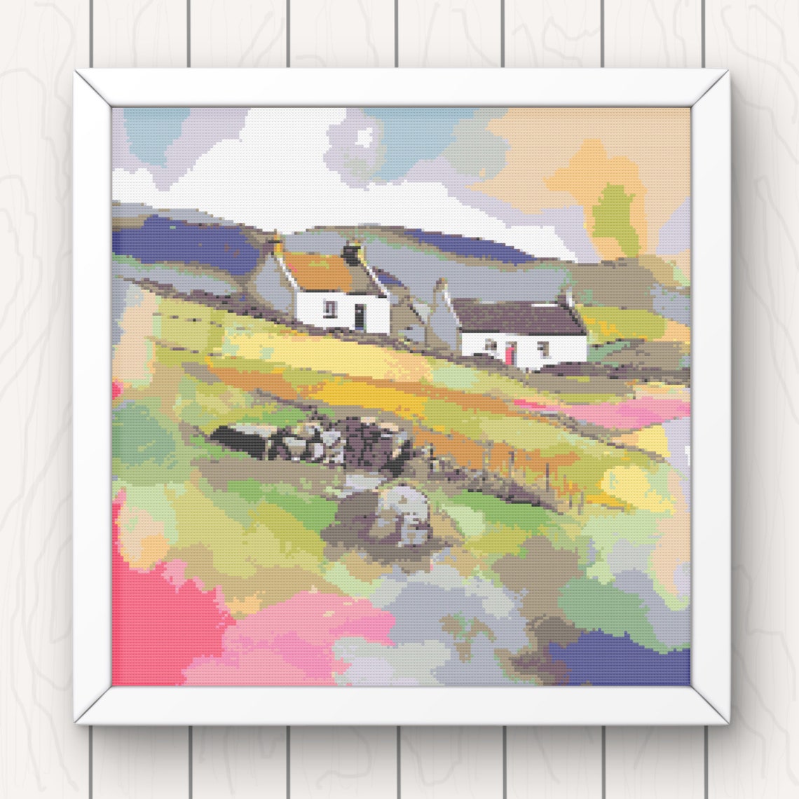 Scottish Croft Cross Stitch Pattern Pdf Instant Download Watercolour ...