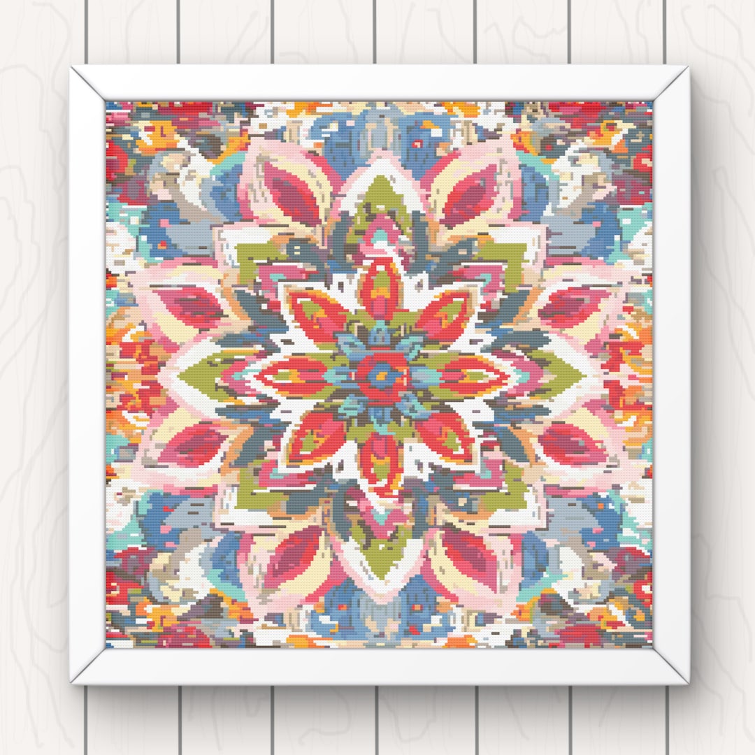 Mandala Cross Stitch Pattern Pdf Instant Download Floral Counted Cross ...