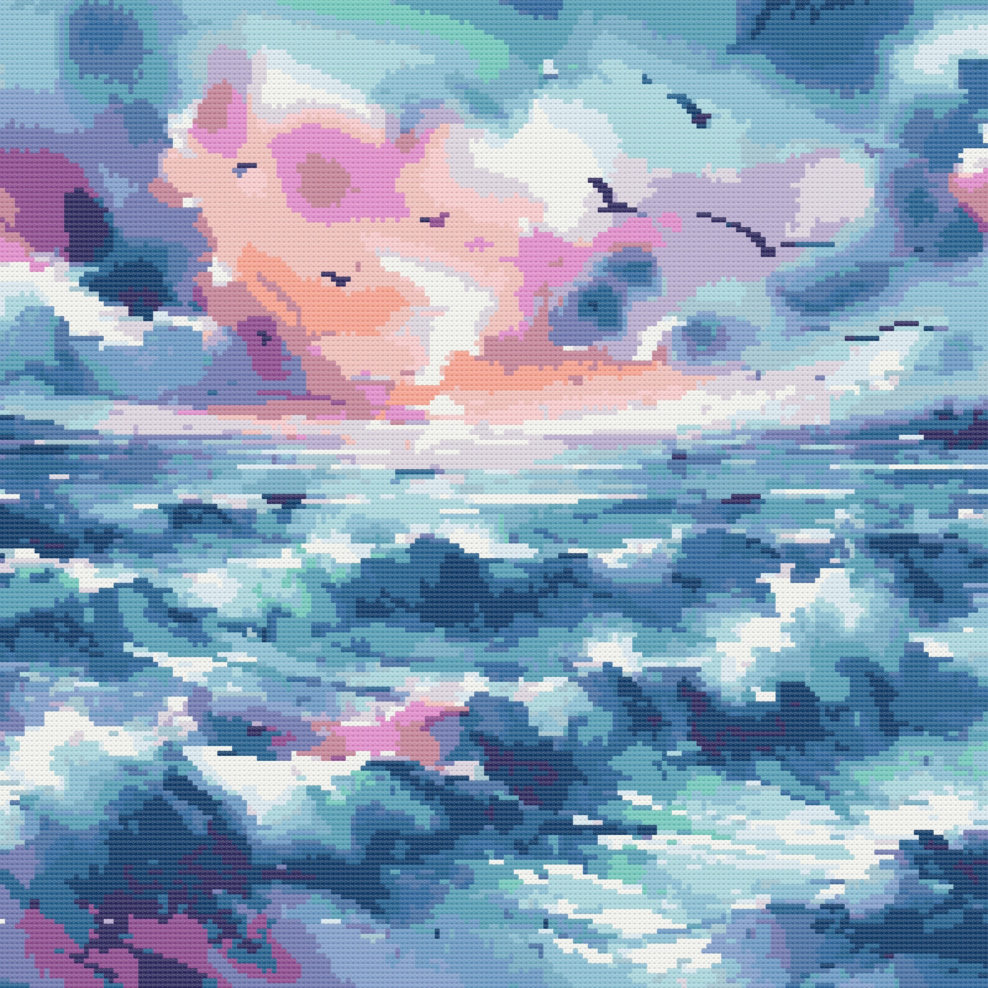 Sea Cross Stitch Pattern Seascape Ocean Waves and Beach Pdf Instant ...