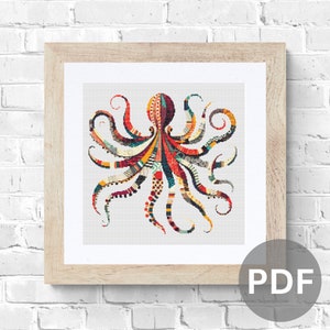 Colorful Octopus Cross Stitch Pattern: Sea Creature Design (PDF ...