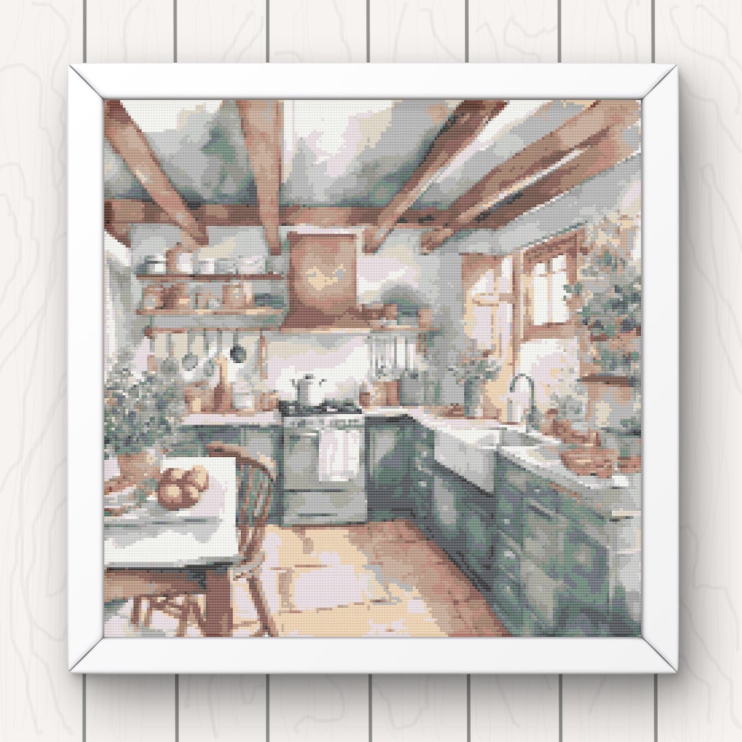 Kitchen Cross Stitch Pattern Farmhouse Pdf Instant Digital Download ...