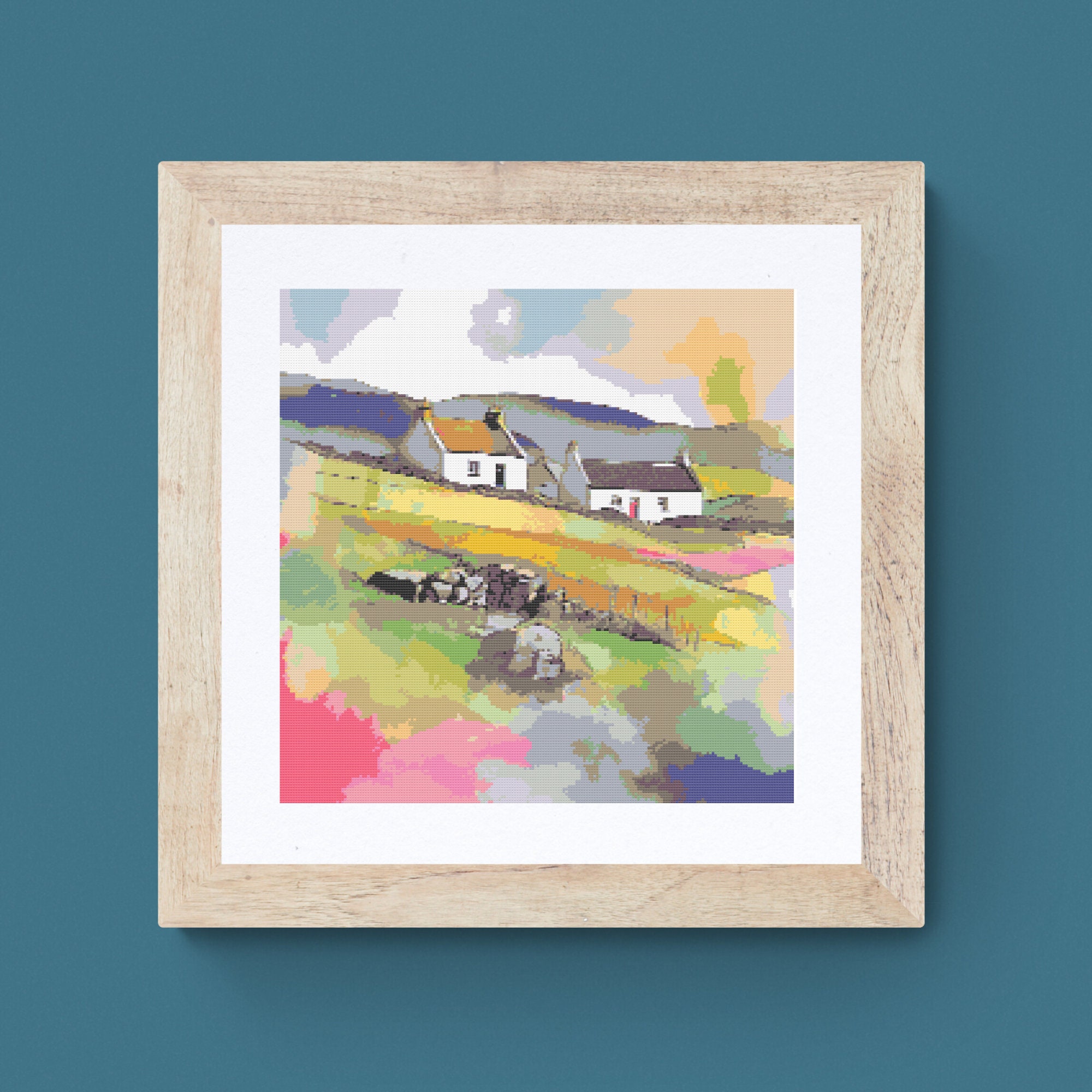 Scottish Croft Cross Stitch Pattern Pdf Instant Download Watercolour ...
