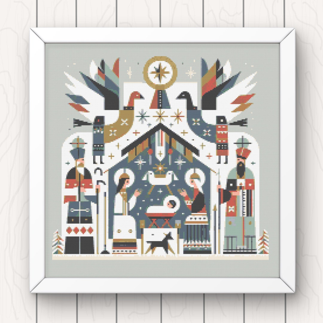 Nativity Cross Stitch Pattern Christmas Pdf Instant Download Xmas ...