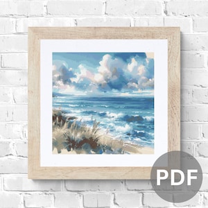 Ocean Seascape Cross Stitch Pattern: Waves and Beach (PDF Download) - Etsy