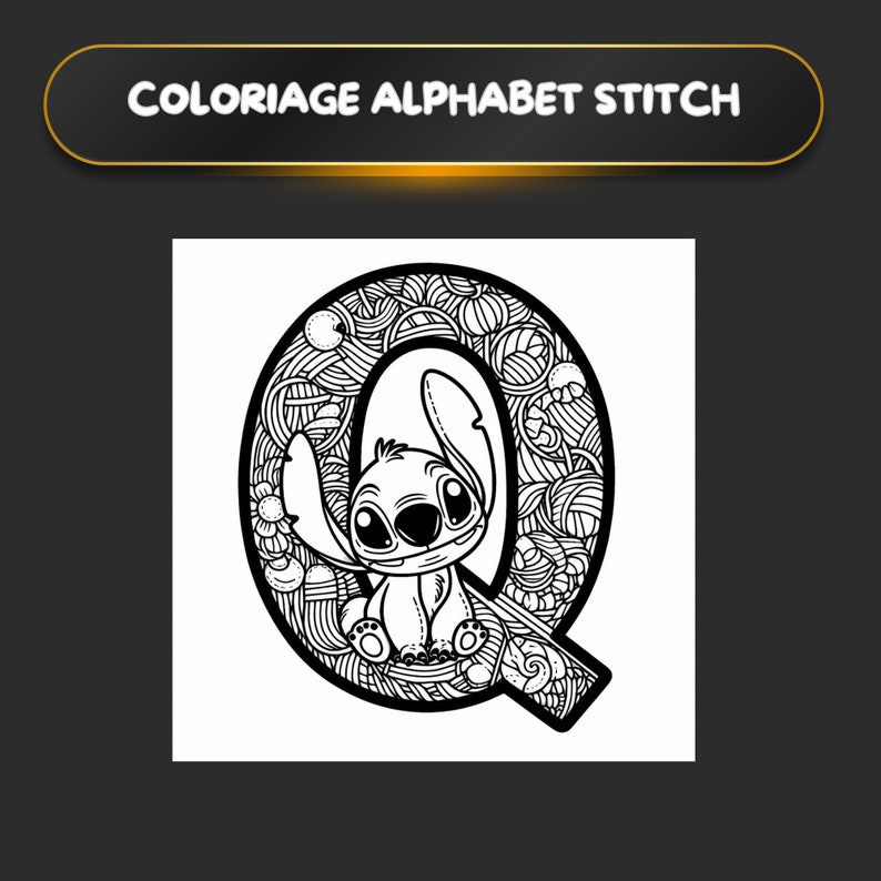 Alphabet Stitch Coloring Pages – 26 Fun Printable Letters! (digital ...