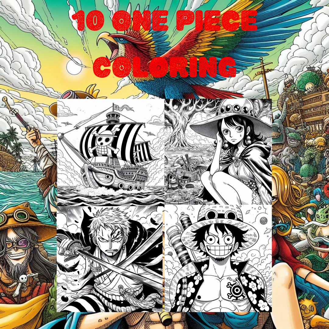 10 ONE PIECE COLORING - Etsy