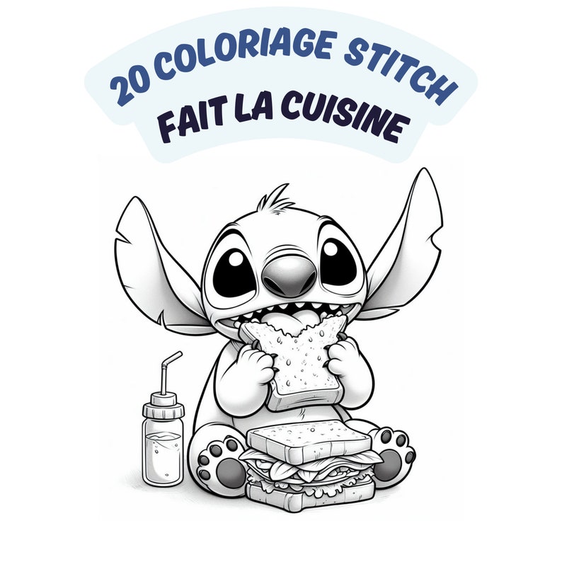 20 Adorable Stitch Cooking-themed Coloring Pages - Etsy