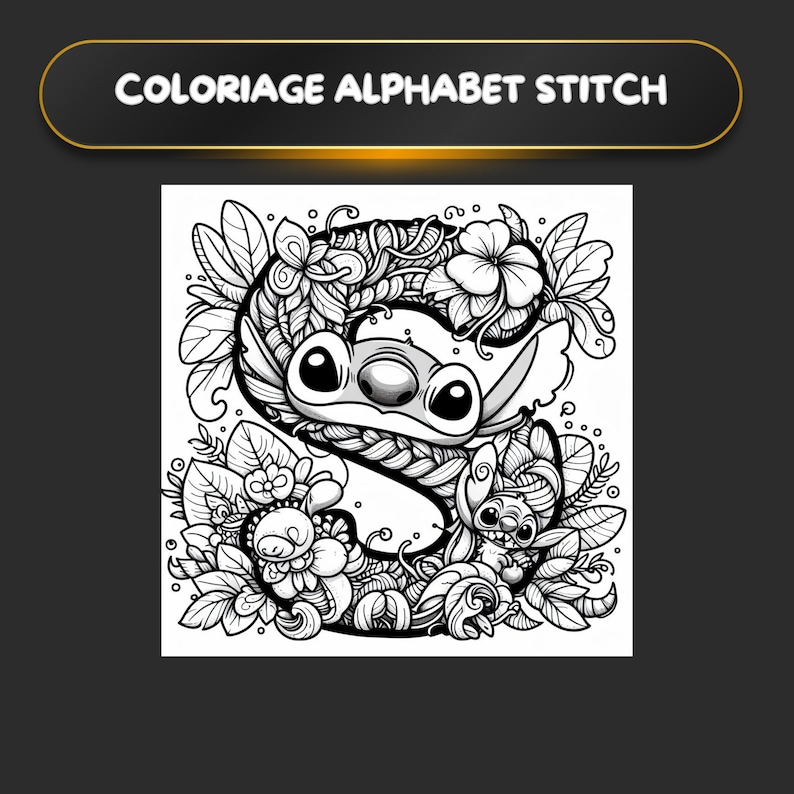 Alphabet Stitch Coloring Pages – 26 Fun Printable Letters! (digital ...