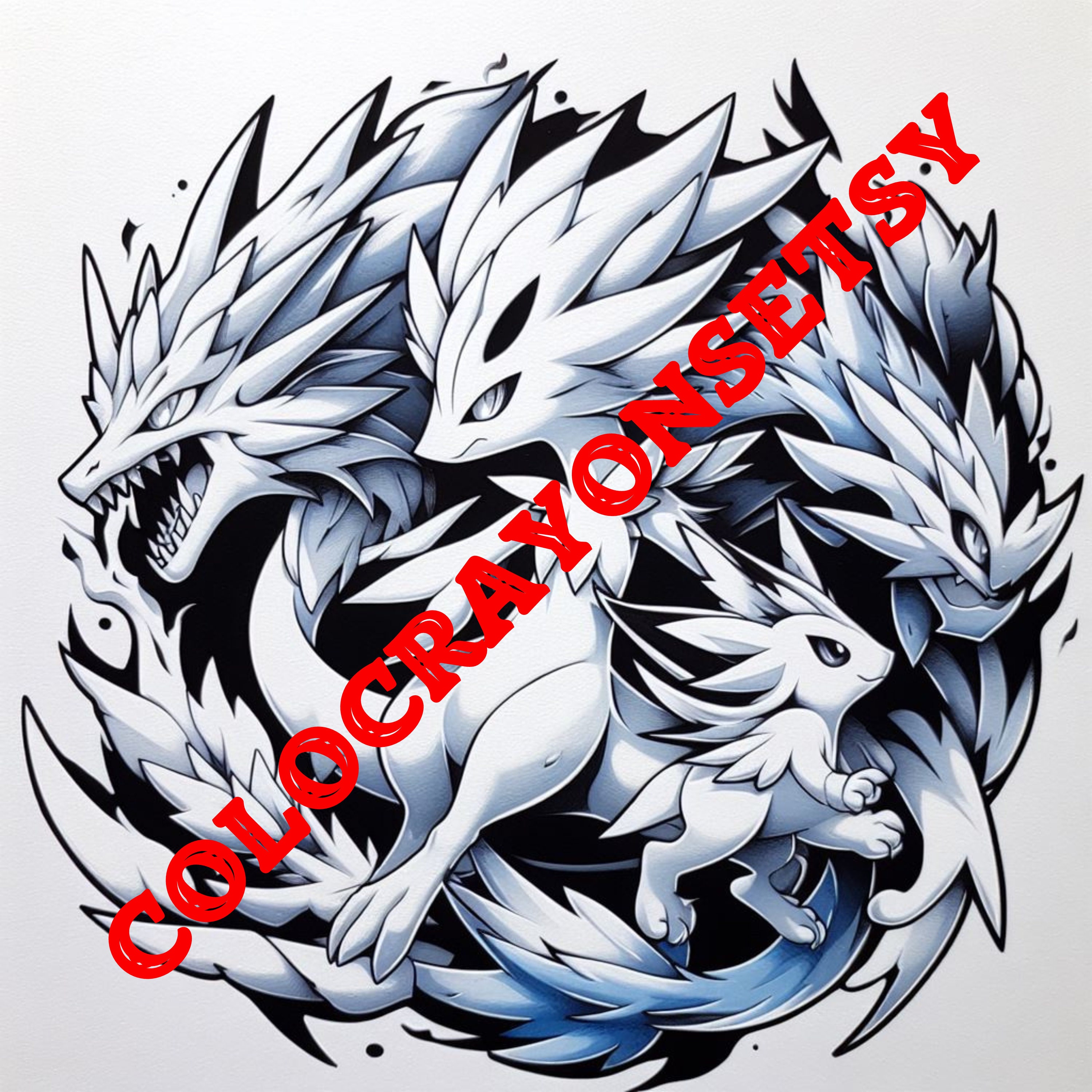 21 Legendary Pokemon Fusion Coloring Pages - Etsy