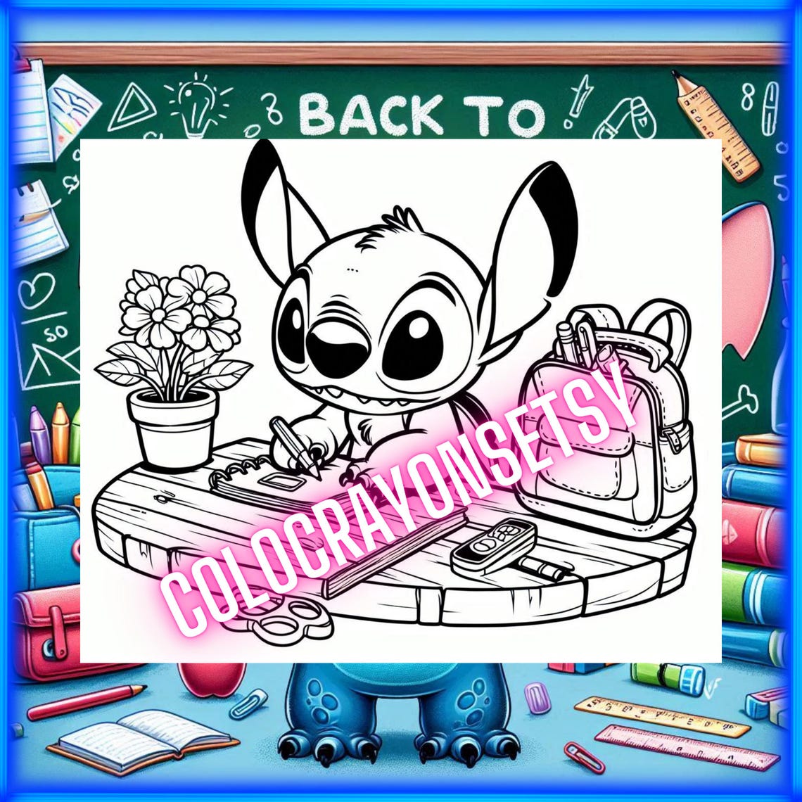 28 Stitch at School Coloring Pages – Digital Download - Etsy France