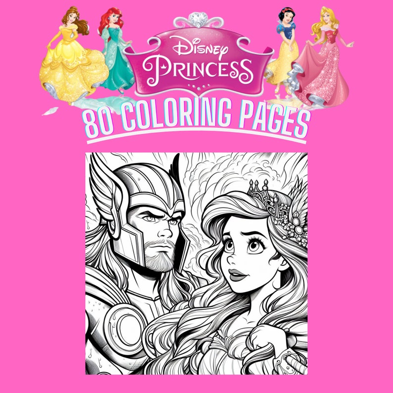 Princesses – 80 Printable Coloring Pages | Digitaldownload | A4 PDF ...