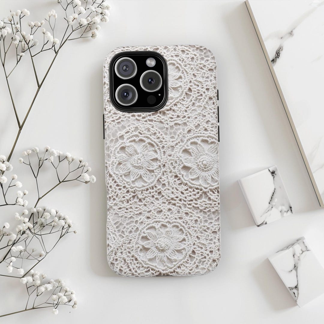 Crochet Lace Phone Case Crochet Pattern Phone Case for iPhone 16 15 14 ...