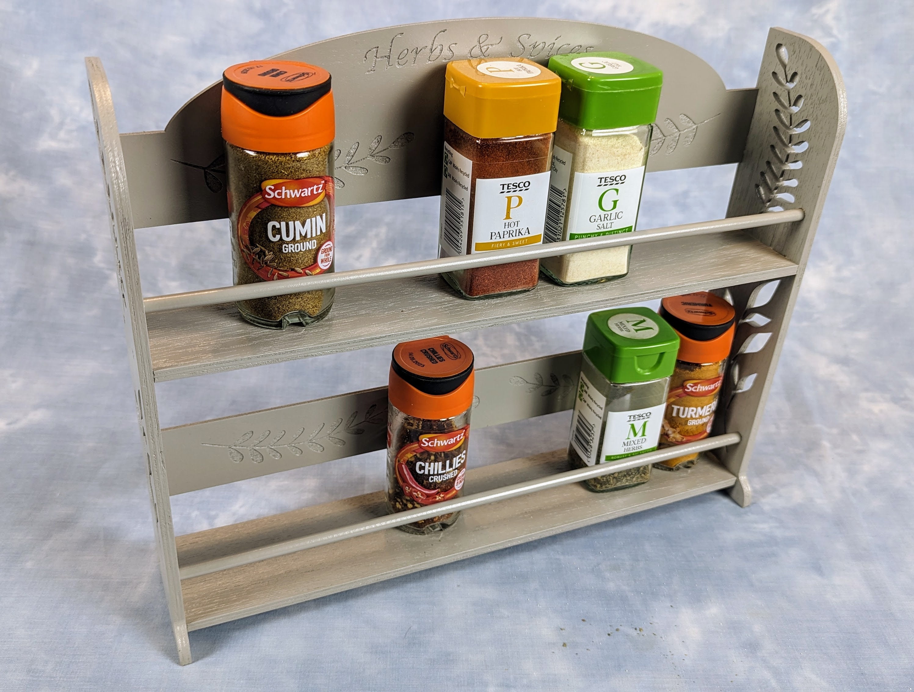 Elegant 14 Jar Spice Rack - Laser Cut File. Svg, Dxf, Lbrn2, Xcs, Ai ...