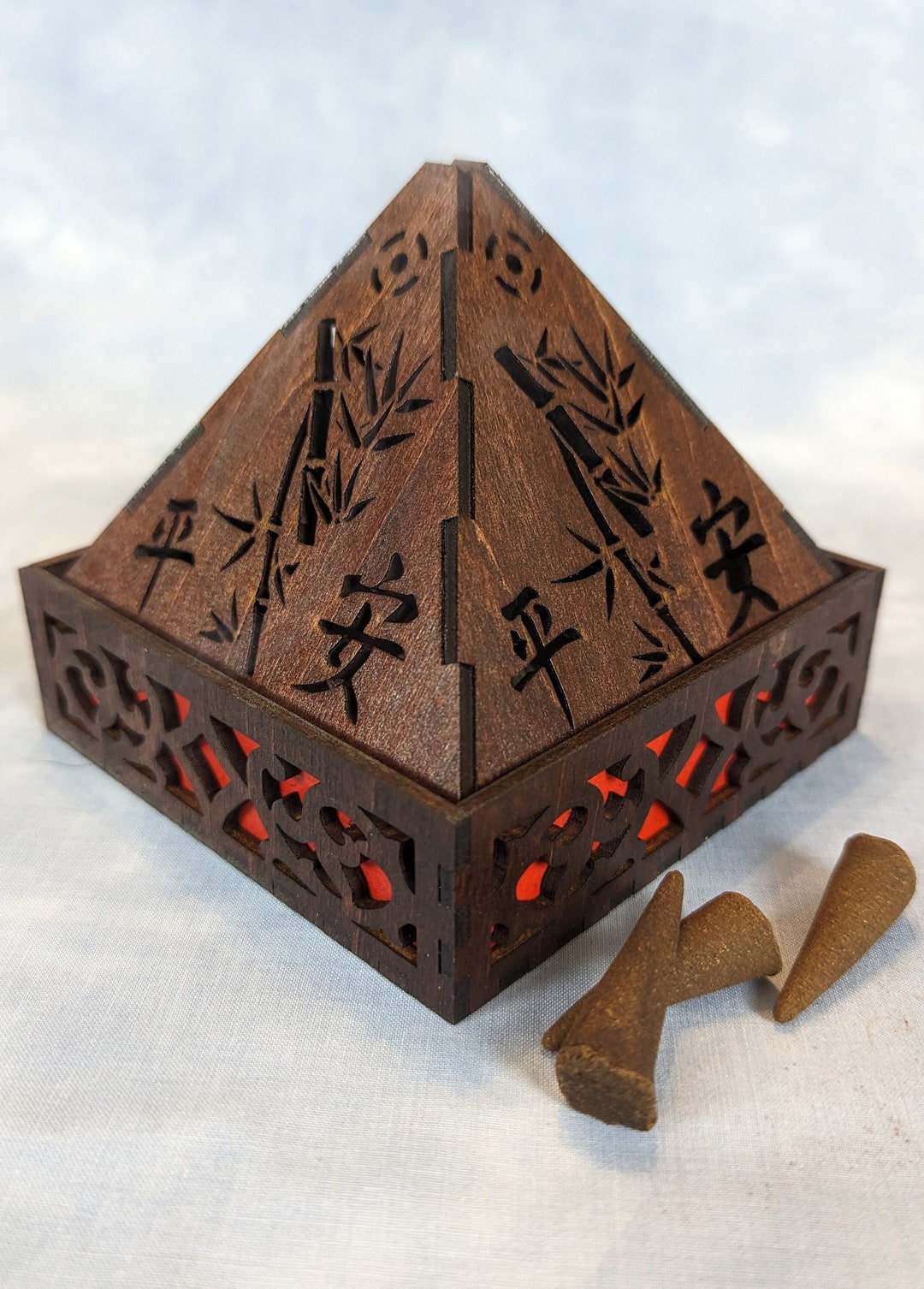 Pyramid Incense Cone Burner - Laser Cut File - Svg, Ai, Dxf, Xcs, Lbrn2 ...