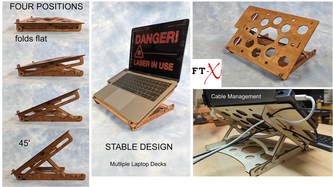 Adjustable Tilt Laptop Stand - Laser Cut Files and Instructions ...