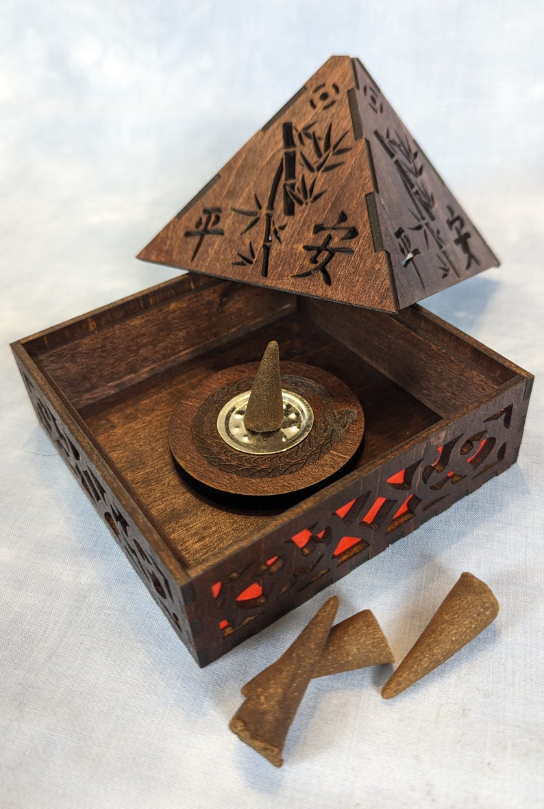 Pyramid Incense Cone Burner - Laser Cut File - Svg, Ai, Dxf, Xcs, Lbrn2 ...