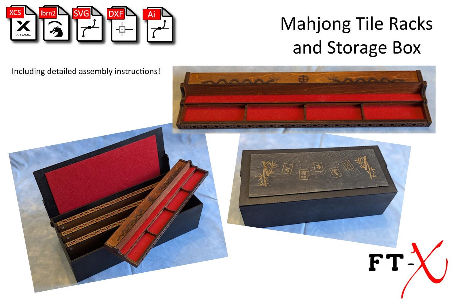 Mahjong Tile Racks and Storage Box. Svg, Dxf, Lbrn2, Xcs, Ai ** DIGITAL ...