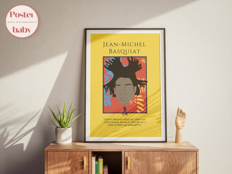 Basquiat Portrait Print, Wall Art, Home Decor, Painter, Artist Poster ...